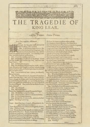 The Tragedy of King Lear: Stage Play Format / Performance Acting Script ...