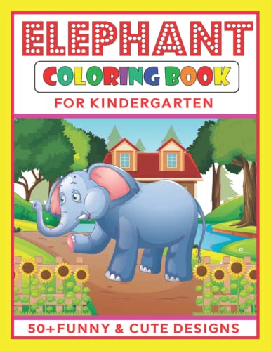 ELEPHANT COLORING BOOK FOR KINDERGARTEN: An elephant coloring book for ...