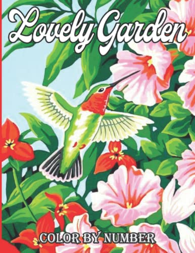 Lovely Garden Color by Number: Large Print Butterflies, and Flowers ...