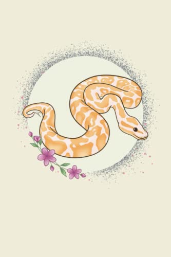 Albino Ball Python And Flowers Notebook 6" x 9" - 120 College-Ruled ...