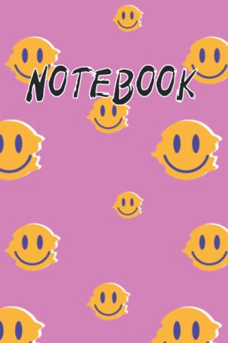 Notebook 90s Pink Smiley Face Composition 3 - College Ruled Line Paper ...