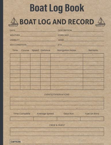 Boat Log Book: Journal for Keeping Track of Trips and Maintenance by ...
