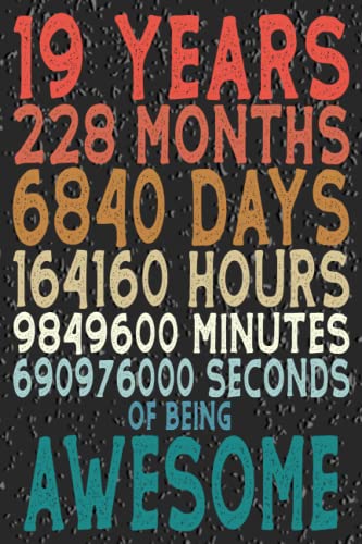 19 Years 228 Months Of Being Awesome Notebook: Happy 19th anniversary ...