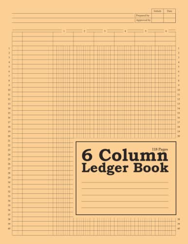 6 Column Ledger Book: Accounting Ledger Book for Personal and Small ...