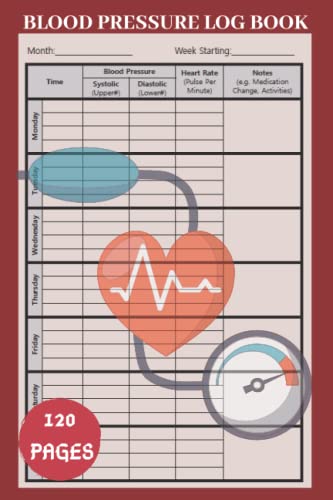 Blood Pressure Log Book Simple And Easy To See Daily Blood Pressure 