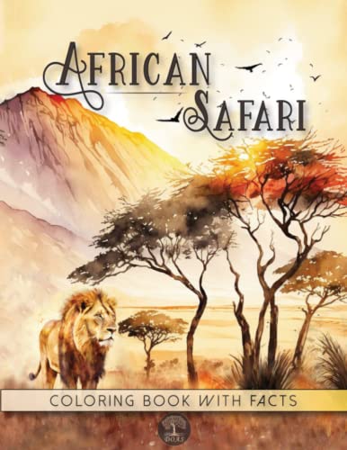 African Safari Animals Coloring Book: Modern Art Designs of Wild Zen ...