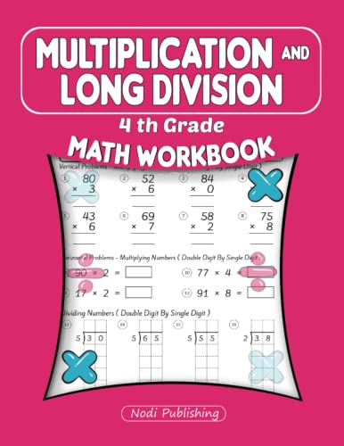 4th Grade Math Workbook Multiplication and Long Division: Math ...