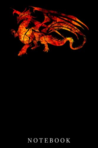 Cool Anime Manga Fire Dragon Notebook: Size 6" x 9" - 120 pages - Black ...
