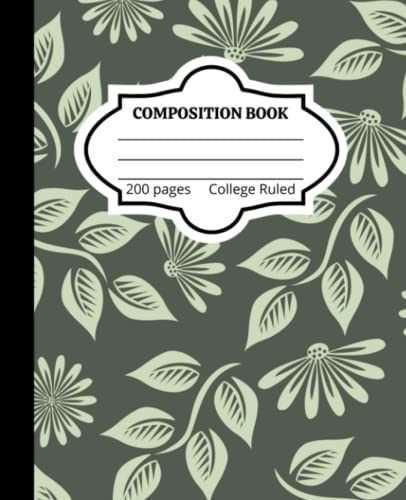 Victorian Leaves Composition Notebook , Floral Design: College Ruled ...