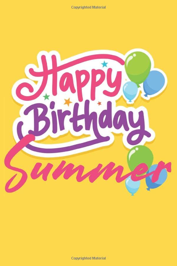 Happy Birthday Summer: Birthday Journal Gift | Customized | Happy ...