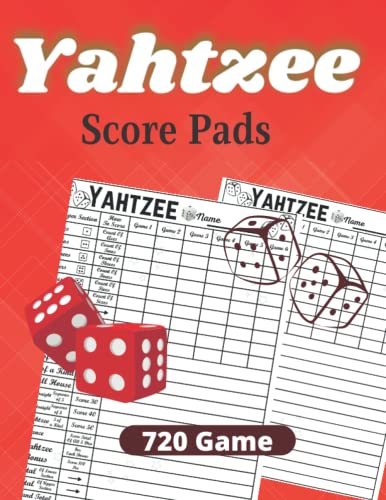 Large Yahtzee Score Pads: Large size 8.5 x 11 inches 120 Pages ...