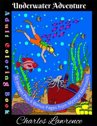 Underwater Adventure Coloring Book: Ocean Wildlife Adult Coloring Book ...