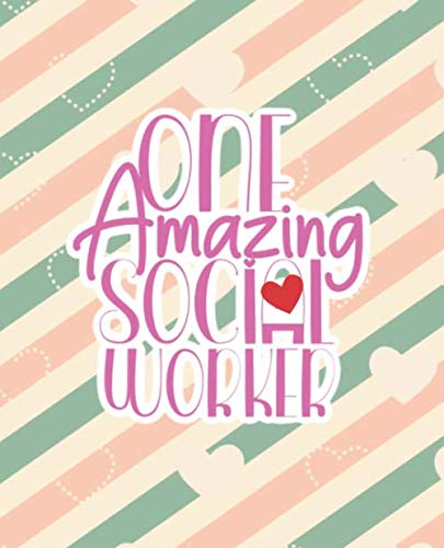 ONE AMAZING SOCIAL WORKER: Pink Heart Stripe Design Journal for Social ...
