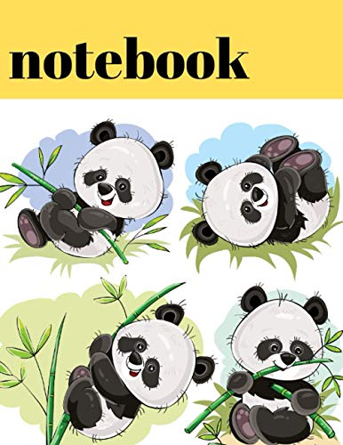 cute pandas notebook: 8_5x11_collegeruledlinepaper_120pages by kıtty ...
