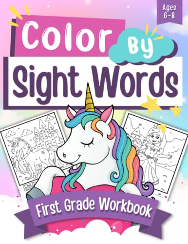 Color By Sight Words First Grade Workbook Ages 6-8: Activity Book with ...