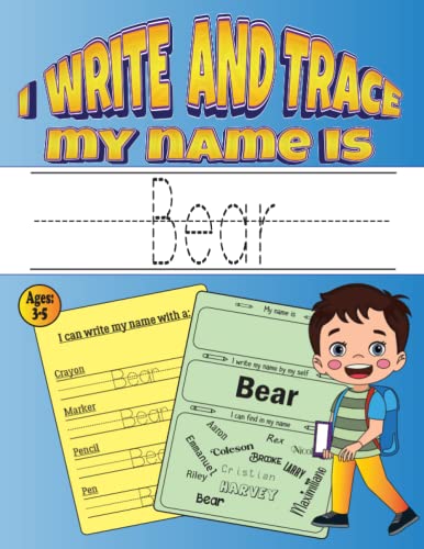 My name is Bear: Personalized Name Writing Practice worksheets for Bear ...