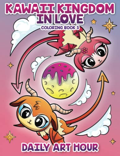 Kawaii Kingdom In Love Coloring Book 3: Cute Adorable Pastel Goth ...