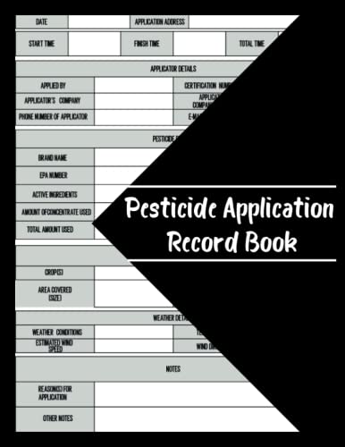 Pesticide Application Record Book: Keep Track of Certified Applicator ...
