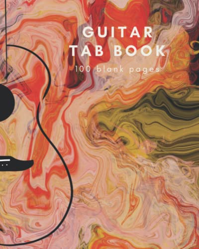 8" x 10" Guitar Tab Book 100 pages in Fiesta Red, Shell Pink, Capri ...