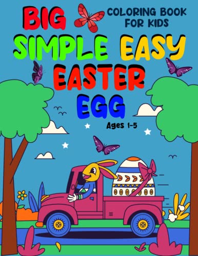 Big Simple easy Easter Egg Coloring Book for Kids Ages 1-5: Great ...