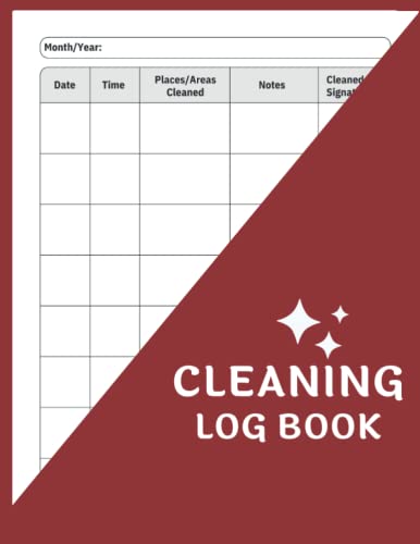 Cleaning Log Book: Cleaning Daily Log Book, Cleaning Record Book for ...