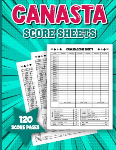 Canasta Score Sheets: Canasta Scoring Pads, Canasta Accessories ...