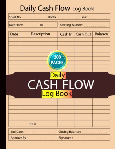 Daily Cash Flow Log Book: Large Ledger Petty Cash Business Log Book for ...
