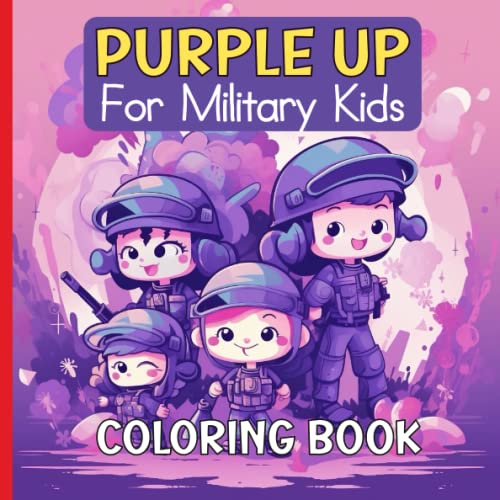 Purple Up For Military Kids Coloring Book: Fun Design Coloring Pages ...