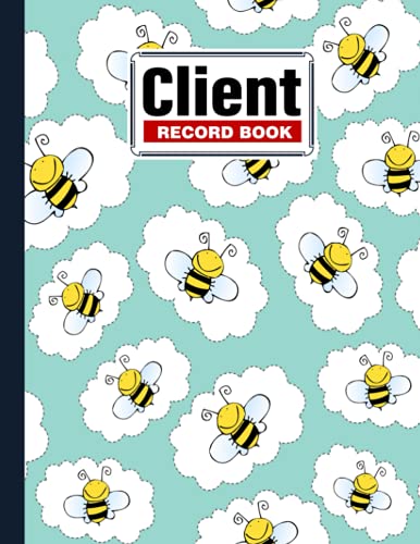 Client Record Book: Client Record Book Bee Cover, Large Size 8.5x11 ...