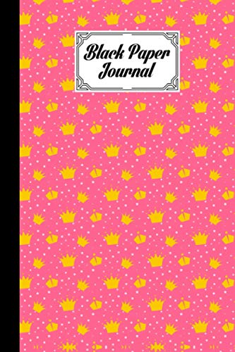 Black Paper Journal: Princess Cover Black Paper Journal, Solid Black ...