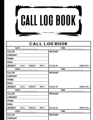 Call Log Book.: Phone Call Log Book. Phone Call & Voicemail Recording ...