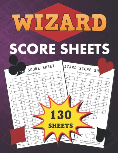 Wizard Score Sheets: 130 Wizard Card Game Score Pads - Oversized Wizard ...