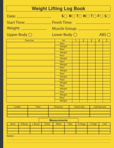 Weight Lifting Log Book: Personal Training Workout Journal for Men and ...