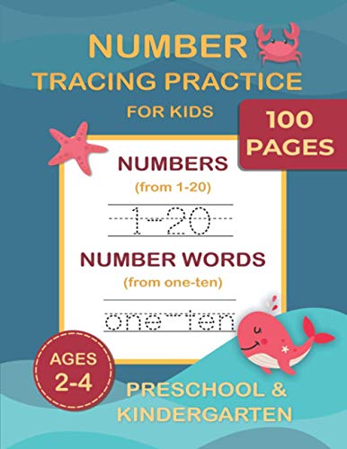 Number Tracing Practice For Kids: Numbers Tracing Activity book with ...