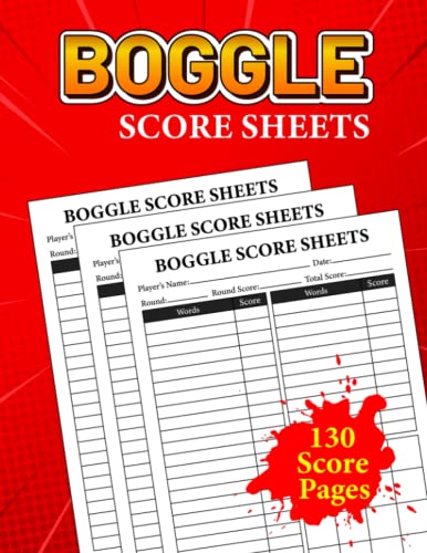 Boggle Score Sheets: Boggle Score Sheet Pads, 130 Score Page For ...