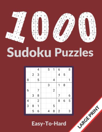 Easy to Hard 1000 Sudoku Puzzles Large print: Sudoku Puzzles book for ...