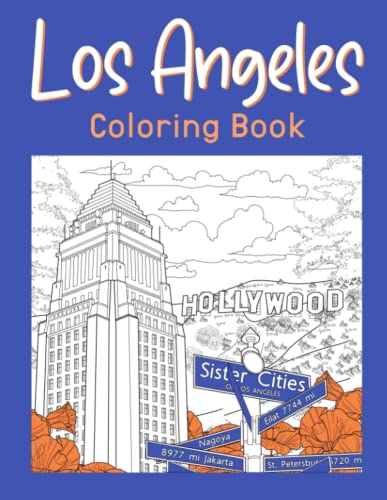 Los Angeles Coloring Book: Adult Coloring Pages, Painting on USA States ...