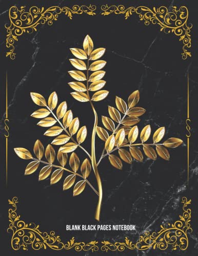 Blank Black Pages Notebook: 120 Pages 8.5" x 11" Lined Blank Black ...