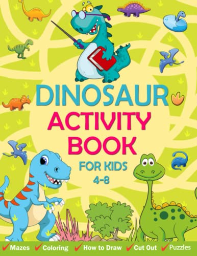 Dinosaur Activity Book for Kids: A Fun Kid Workbook Game For Learning ...