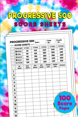 Progressive 500 Score Sheets: 100 Small Score Pads for Scorekeeping ...