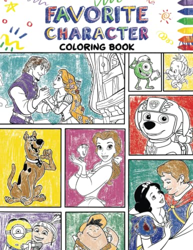 Favorite Cartoon Characters Coloring Book: 30 Fantasy Pictures Of Your ...