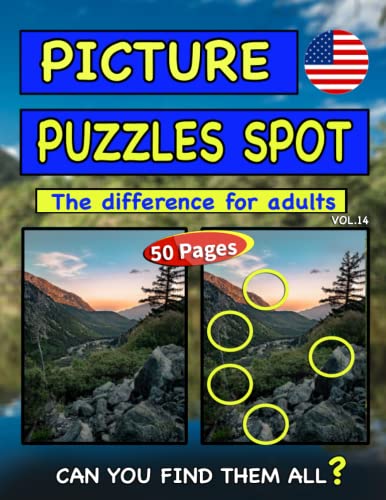 PICTURE PUZZLES SPOT THE DIFFERENCE FOR ADULTS VOL.14: Brain Games ...