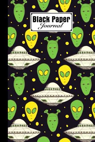 Black Paper Journal: Premium Cute Aliens Cover Black Paper Journal ...