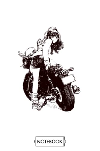 Vintage And Rebel Lady Biker On Cafe Racer Bike N15971 Notebook: Diary ...