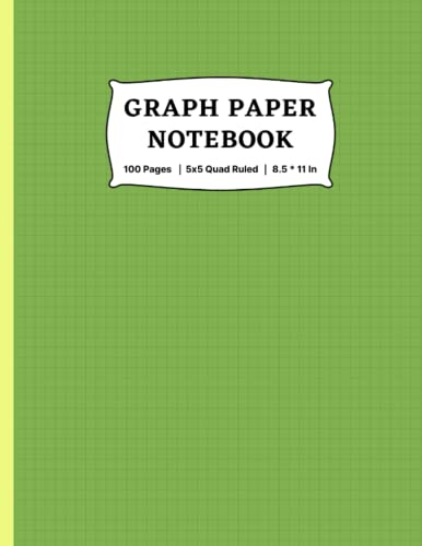Graph Paper Notebook: Quad Ruled 5x5 Used for Math or Science | Graph ...