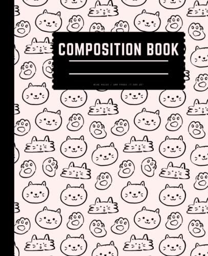 Composition Notebook: Kawaii Composition Notebook, Chubby Cat Pattern ...