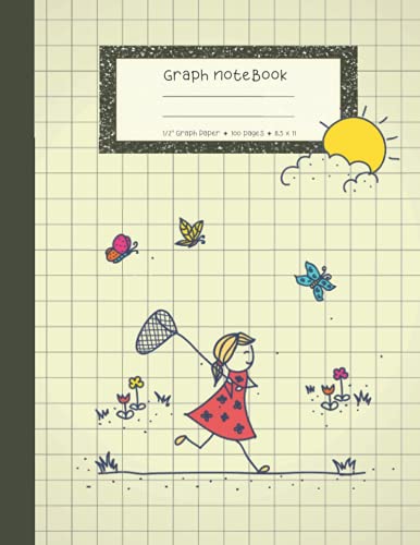 1/2 inch Graph Notebook: 2 Squares per Inch Graph Ruled Notebook for ...