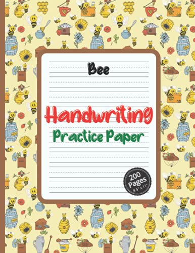 Bee Handwriting Practice Paper 200 Pages 8.5" X 11": Blank Writing ...