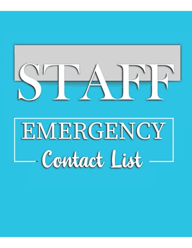 Staff Emergency Contact List: Great for Teacher or Employers to Record ...