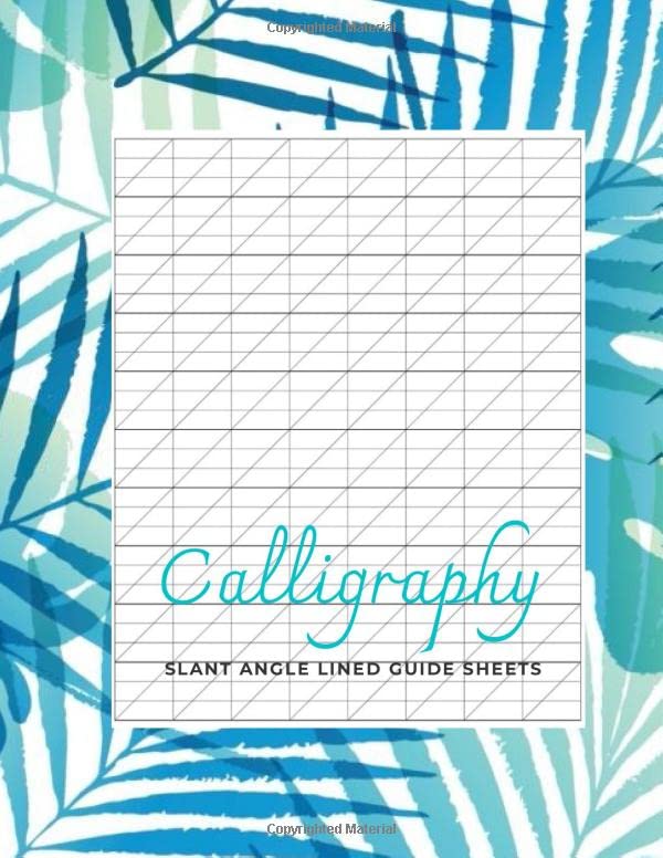 Calligraphy Slant Angle Lined Guide Sheets and Beginners Hand Lettering ...
